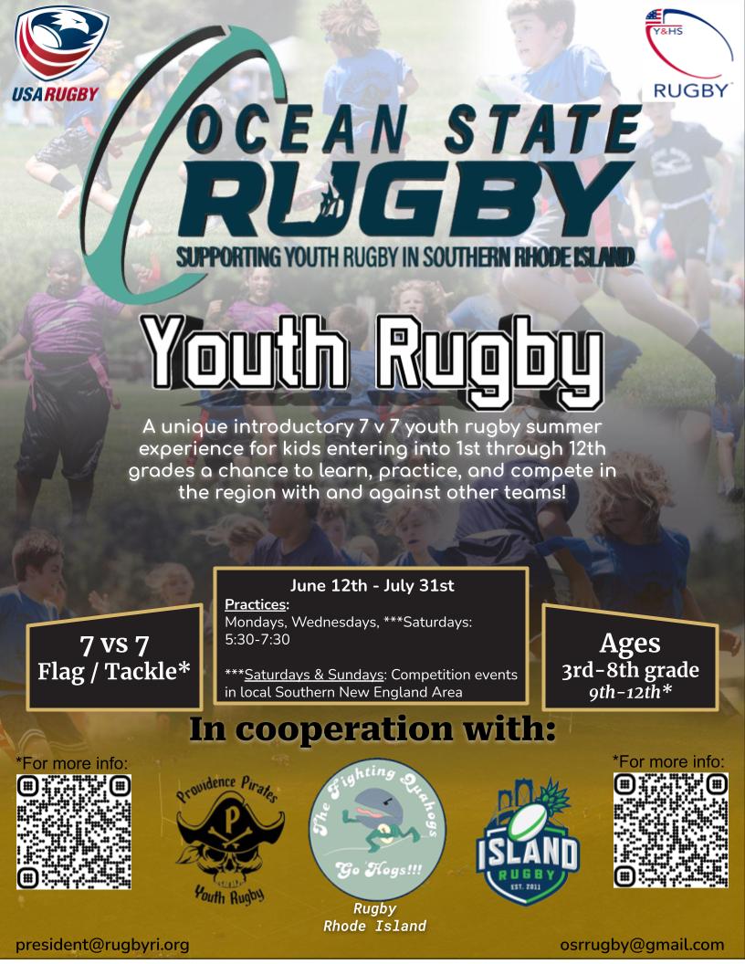Youth Rugby Summer Session! – Ocean State Rugby
